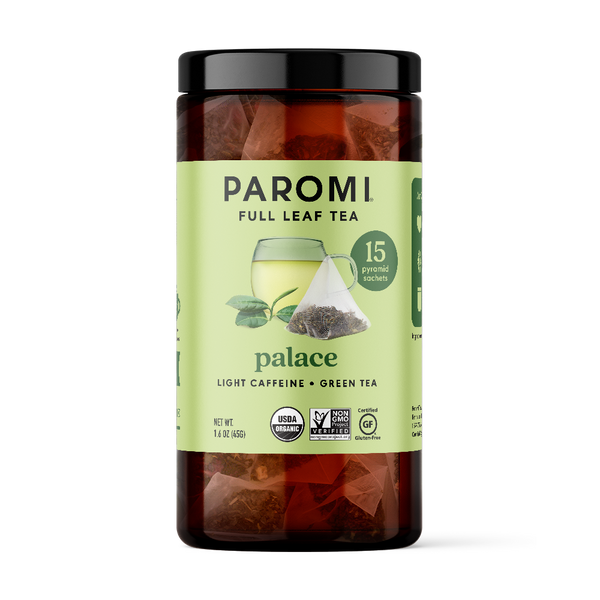 Organic Palace Green Tea, Full Leaf, in Pyramid Tea Bags - Paromi Tea
