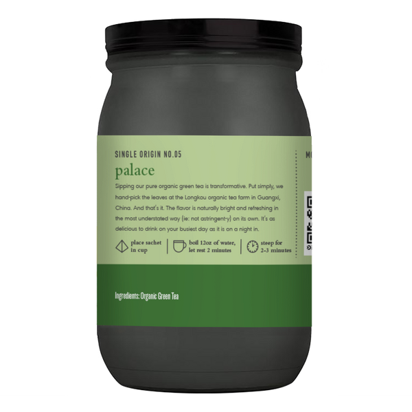 Organic Palace Green Tea, Full Leaf, in Pyramid Tea Bags - Paromi Tea